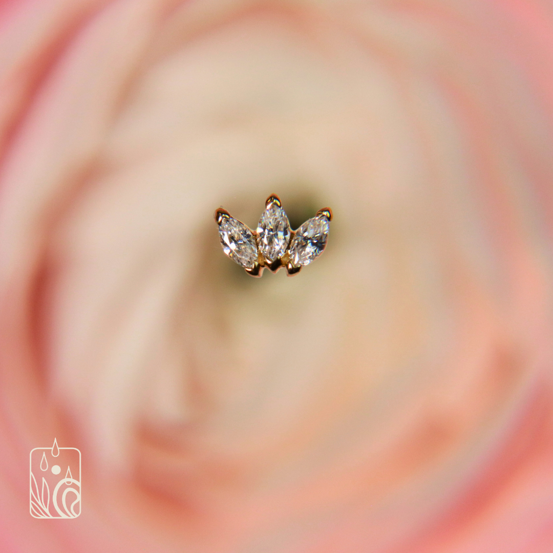 Mini Moet Gold Triple Marquise Fan CZ by Buddha Jewelry | DeKalb Tattoo ...