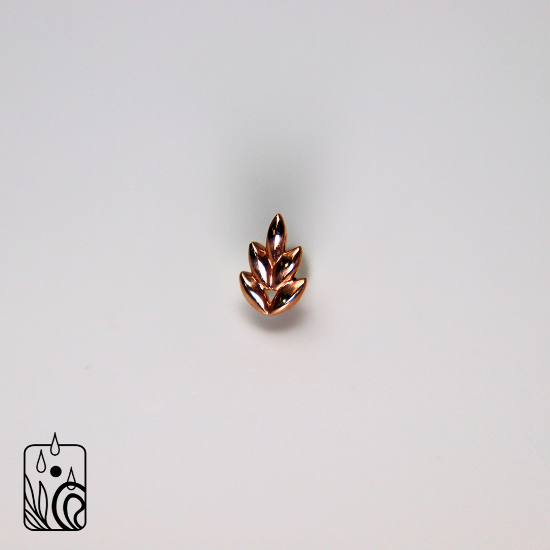 Feranda Leaf 14kt by Junipurr | DeKalb Tattoo Company